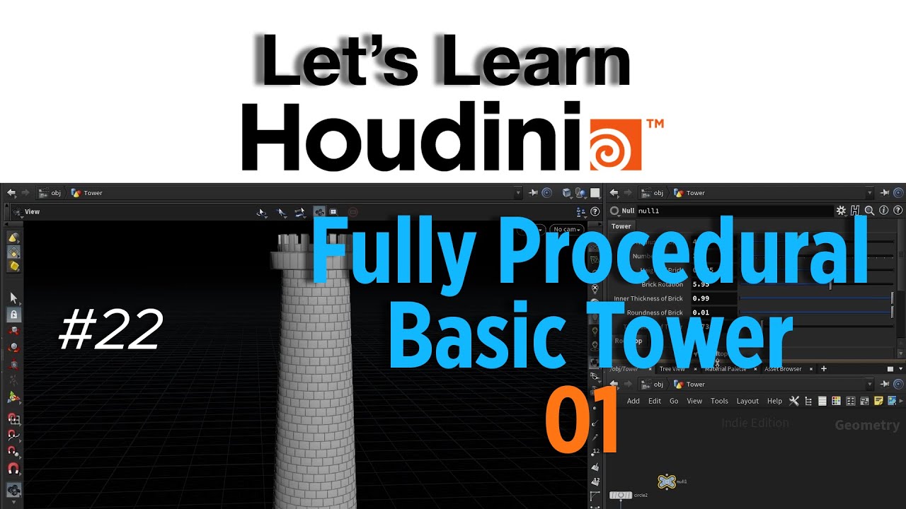 Let's Learn Houdini : Fully Procedural Basic Tower in Houdini - 01 - YouTube