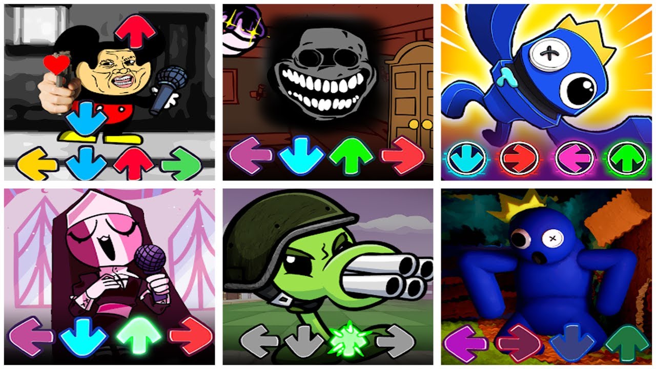FNF Rainbow Friends, FNF Door, FNF Plant Vs Zombie, FNF Casanova, FNF ...