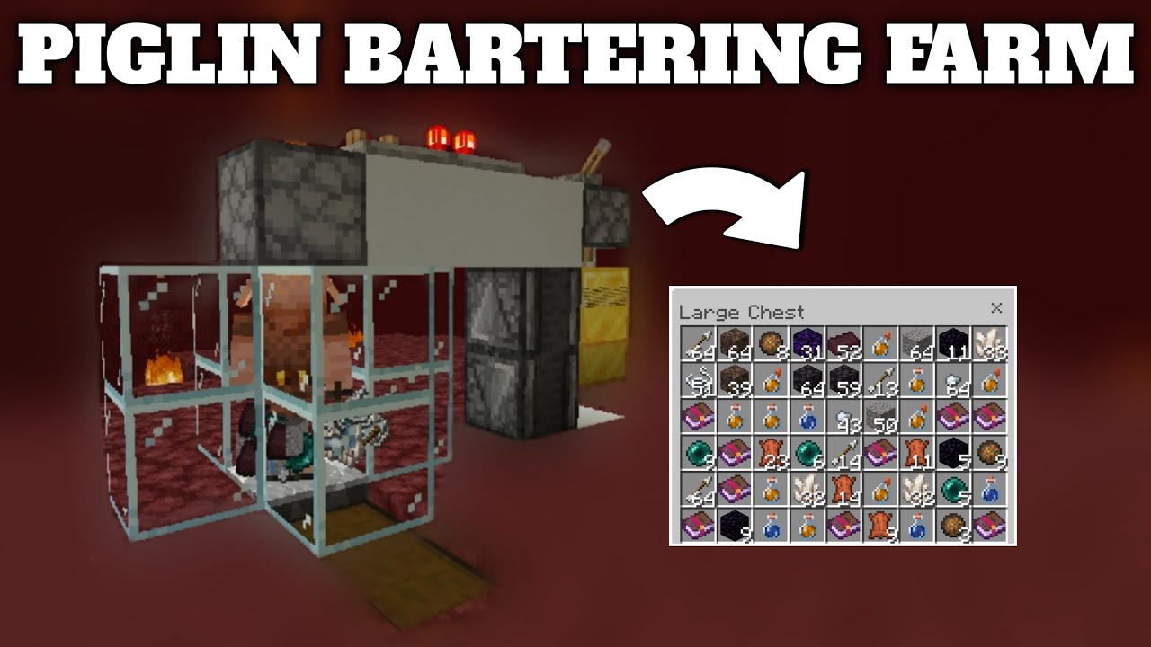Easy Way To Barter With Piglins In Minecraft || Piglin Trading Farm 1. ...