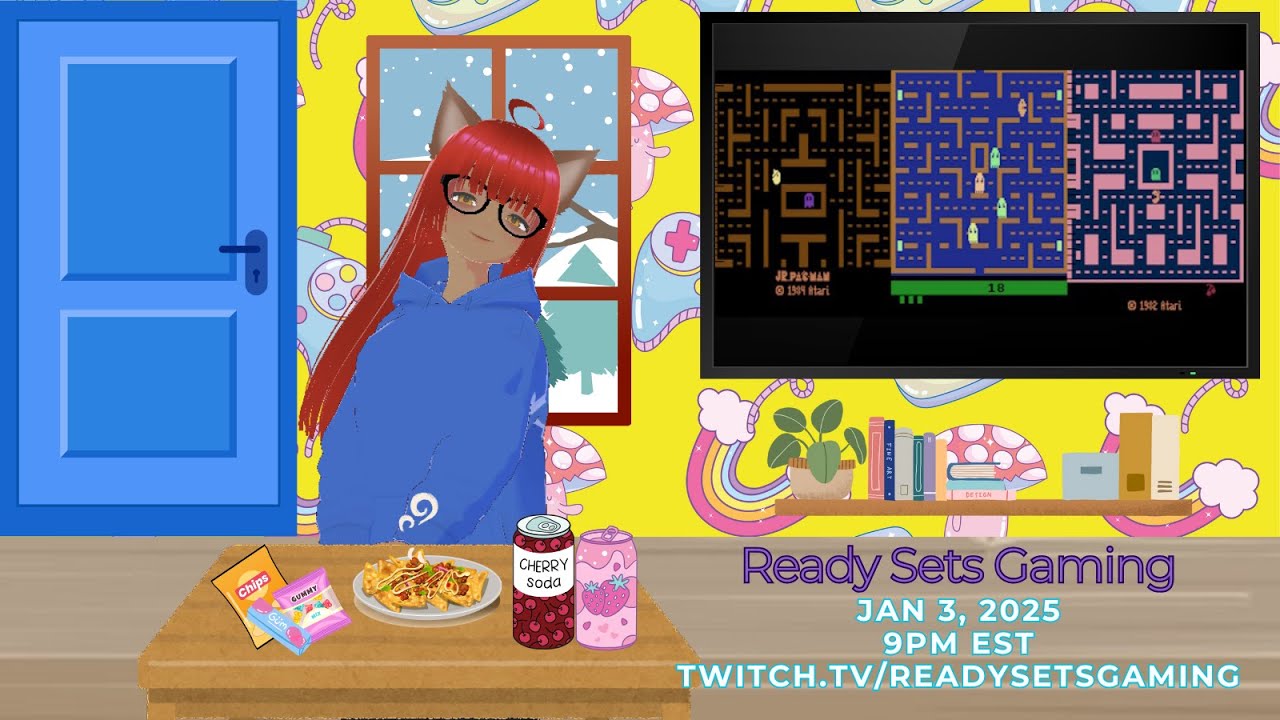 Pac-Mania Galore! Ready Sets Gaming Plays Jr. Pac-Man, Pac-Man, and Ms ...