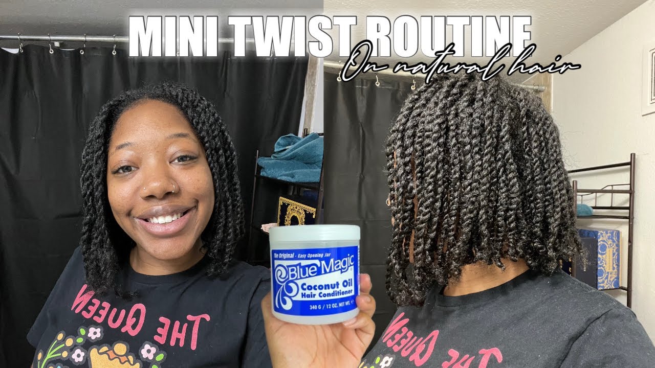 Mini Twist Tutorial on Natural Hair | Using Blue Magic , No heat Added ...