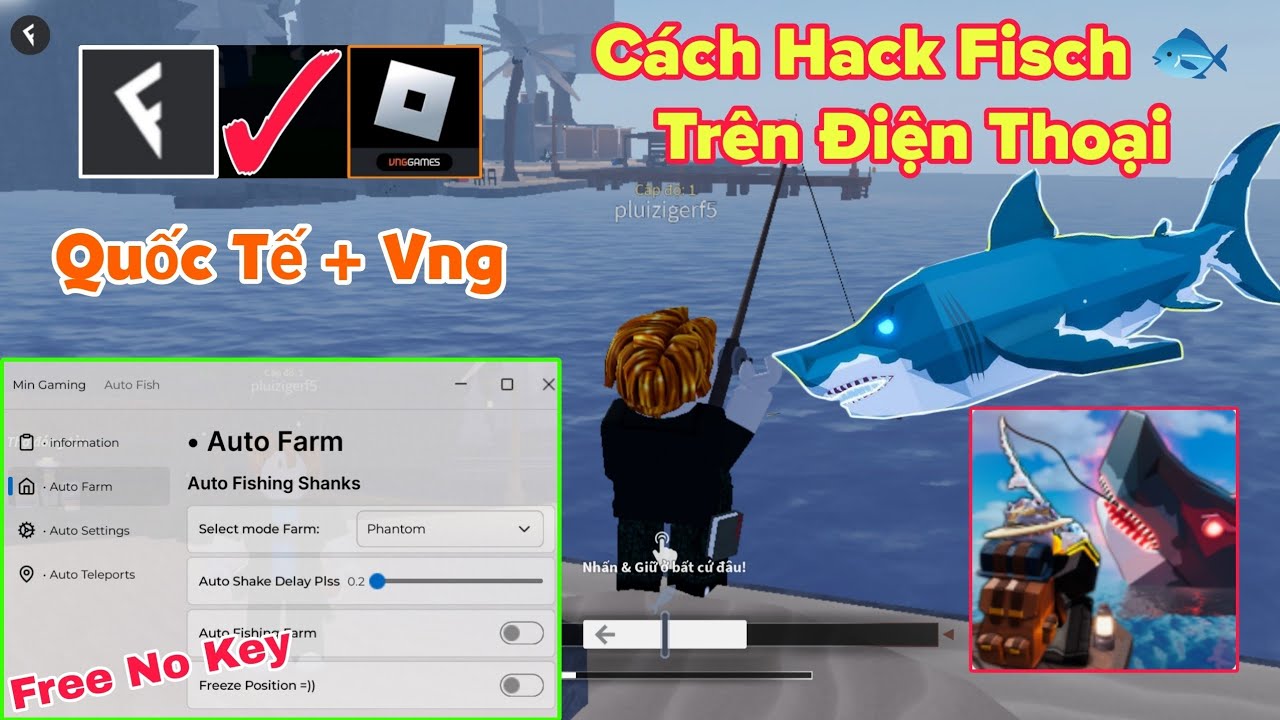 Hướng dẫn hack fisch trên điện thoại cho người mới no key auto câu cá ...