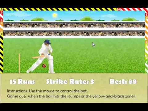 Flash Game Gamplays:Cricket Defend The Wicket - YouTube