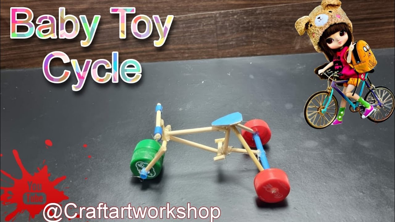 DIY- baby toy Tricycle - Easy way to make tricycle from wooden craft ...