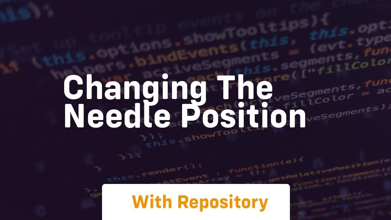 Changing the needle position - YouTube