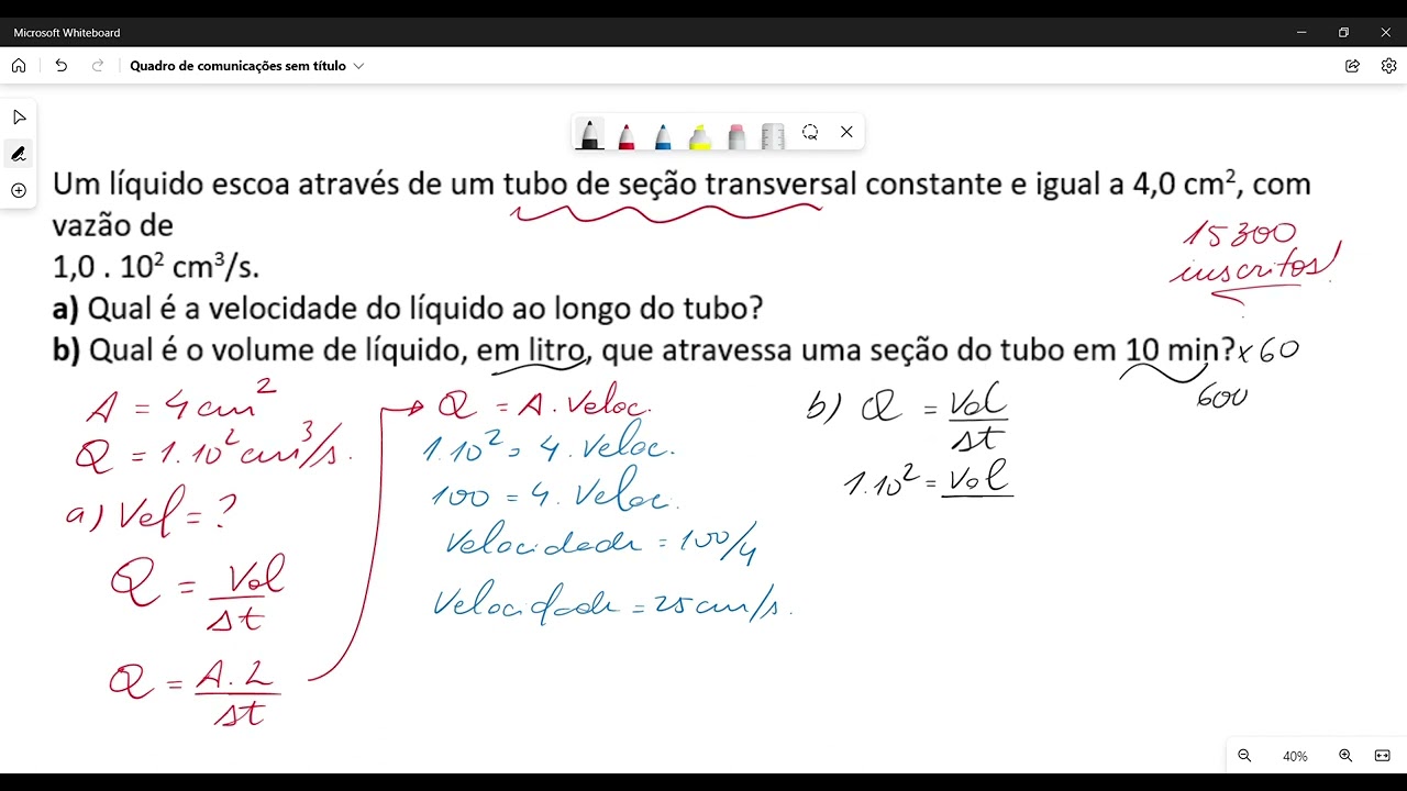 Um L quido Escoa Atrav s De Um Tubo De Se o Transversal Constante E Um L quido Escoa Atrav s De Um Tubo De Se o Transversal Constante E