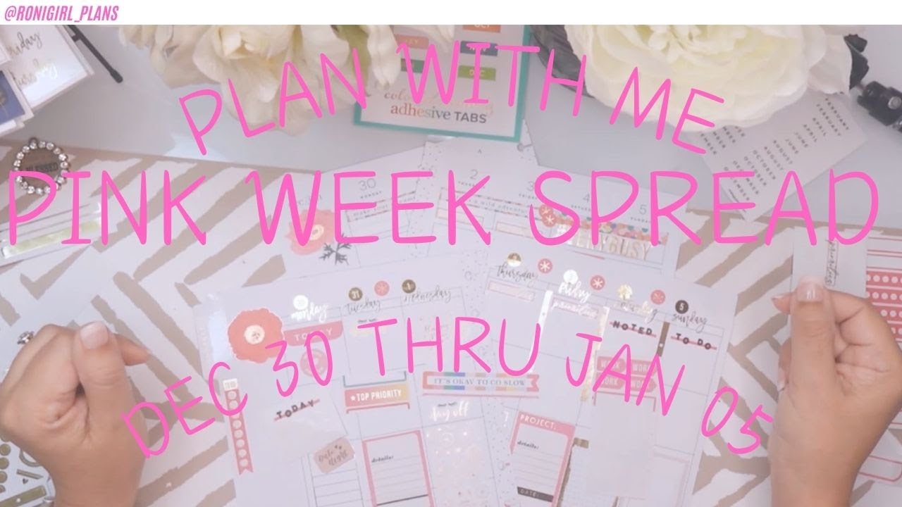 PLAN WITH ME | PINK WEEK SPREAD! | DECEMBER 30 THRU JANUARY 05 | HAPPY ...