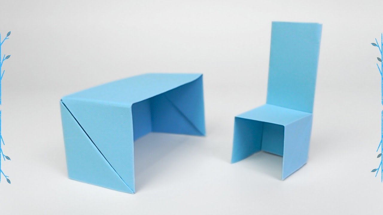 paper chair and table | Origami chair | origami table | paper craft ...
