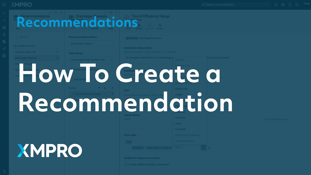 How To Create a Recommendation | XMPRO App Designer - YouTube