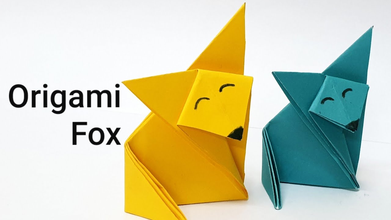 Origami for kids,origami fox, very easy paper DIY origami crafts - YouTube