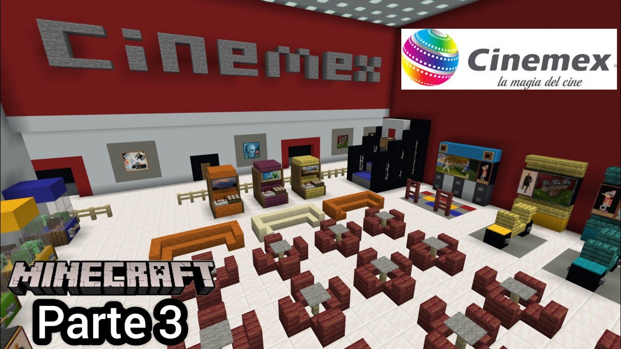Como hacer un Cinemex en Minecraft Parte 3 - YouTube