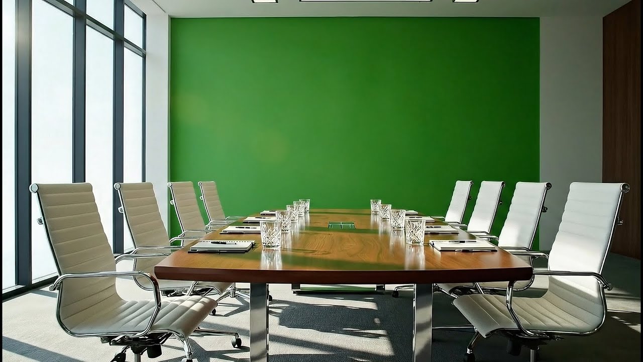 Modern Meeting Room Green Screen Background | Corporate Office Scene ...