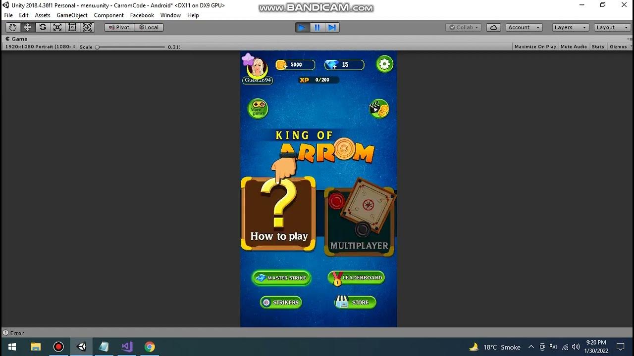 Unity3D Multiplayer Carrom game source code Quick Setup Tutorial - YouTube