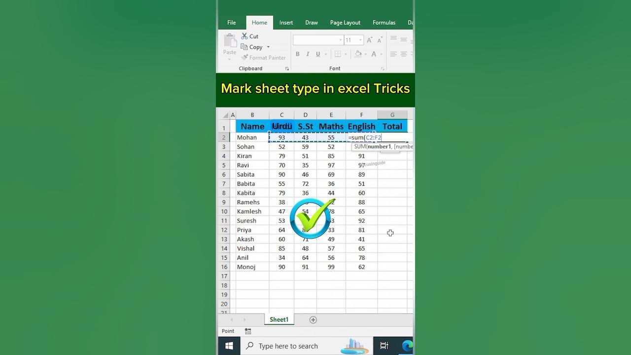 Mark sheet type in excel | #exceltech #exceltips #excel #exceltricks #MarkSheetexcel # ...