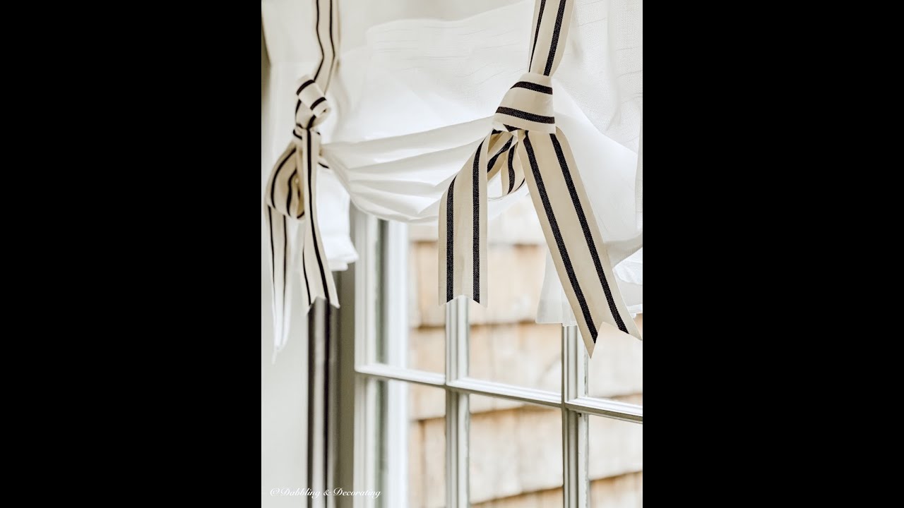 How to Fold and Hang Tie Up Valance Curtains - YouTube