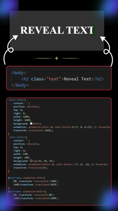 Text Reveal Animation ️ Shorts Html Html5 Htmlcss Css Csstricks Cssanimation Youtube