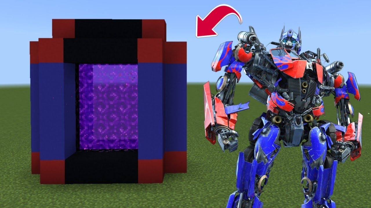 Membuat Portal Optimus Prime Transformers ~ Minecraft PE - YouTube