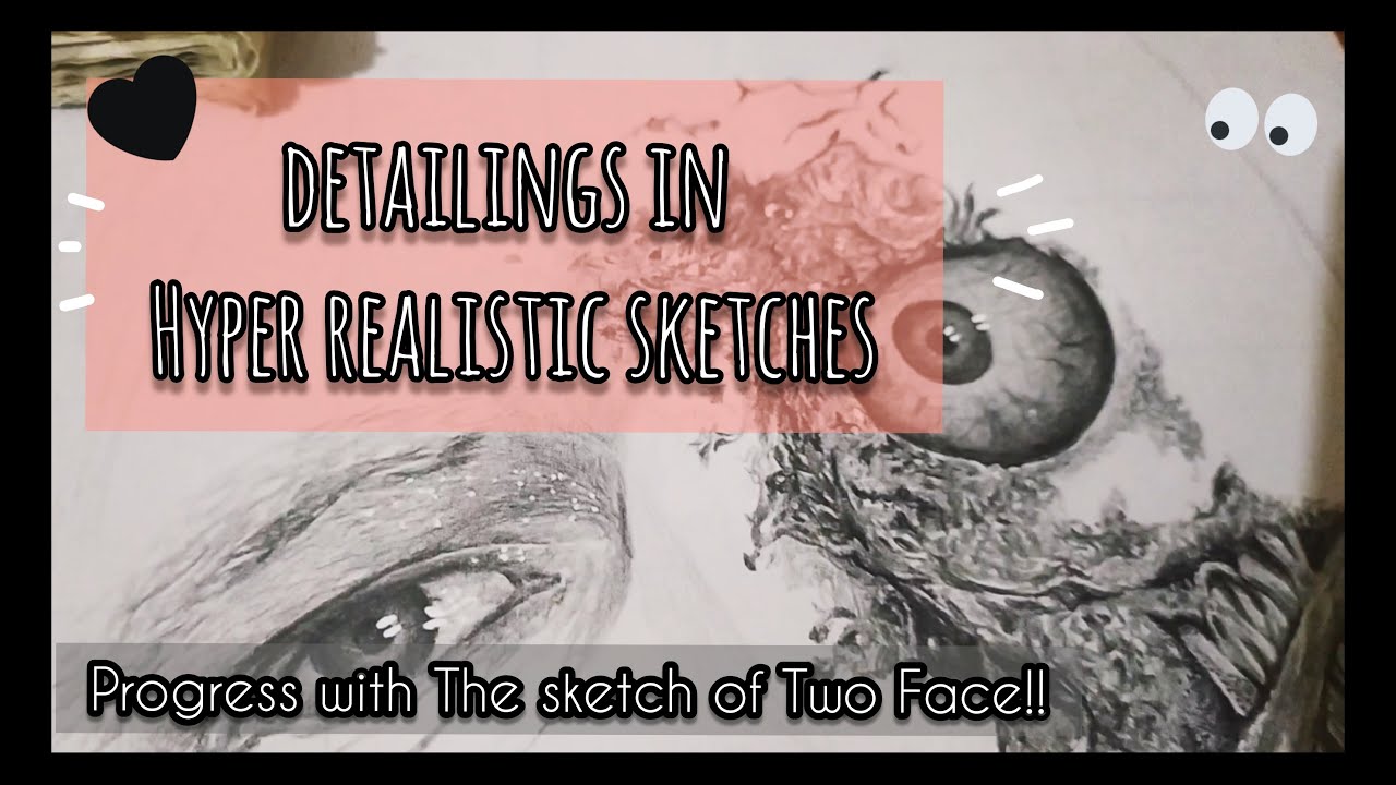 Hyper realistic Sketch | Progress with Two Face| How to add details in ...