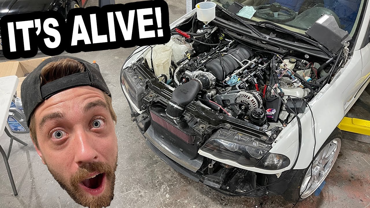 POOR MANS LS3 in Brian’s E46 - FIRST START UP! (THAT CHOP THOUGH) - YouTube