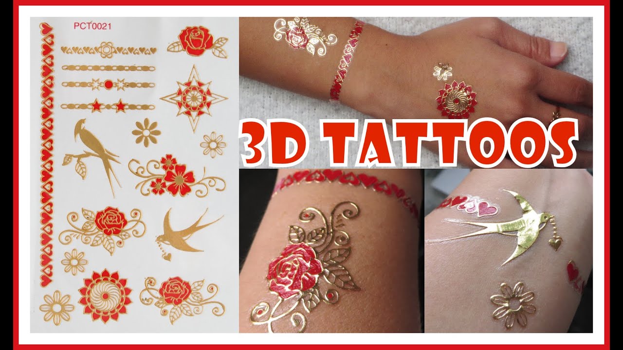 How to Apply 3D Metallic Flash Tattoos | Meliney - YouTube