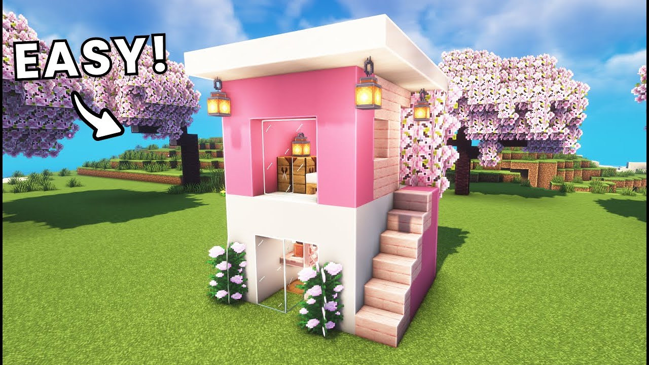 Minecraft: How to Build a Modern House Tutorial (Easy) I Cherry Blossom ...