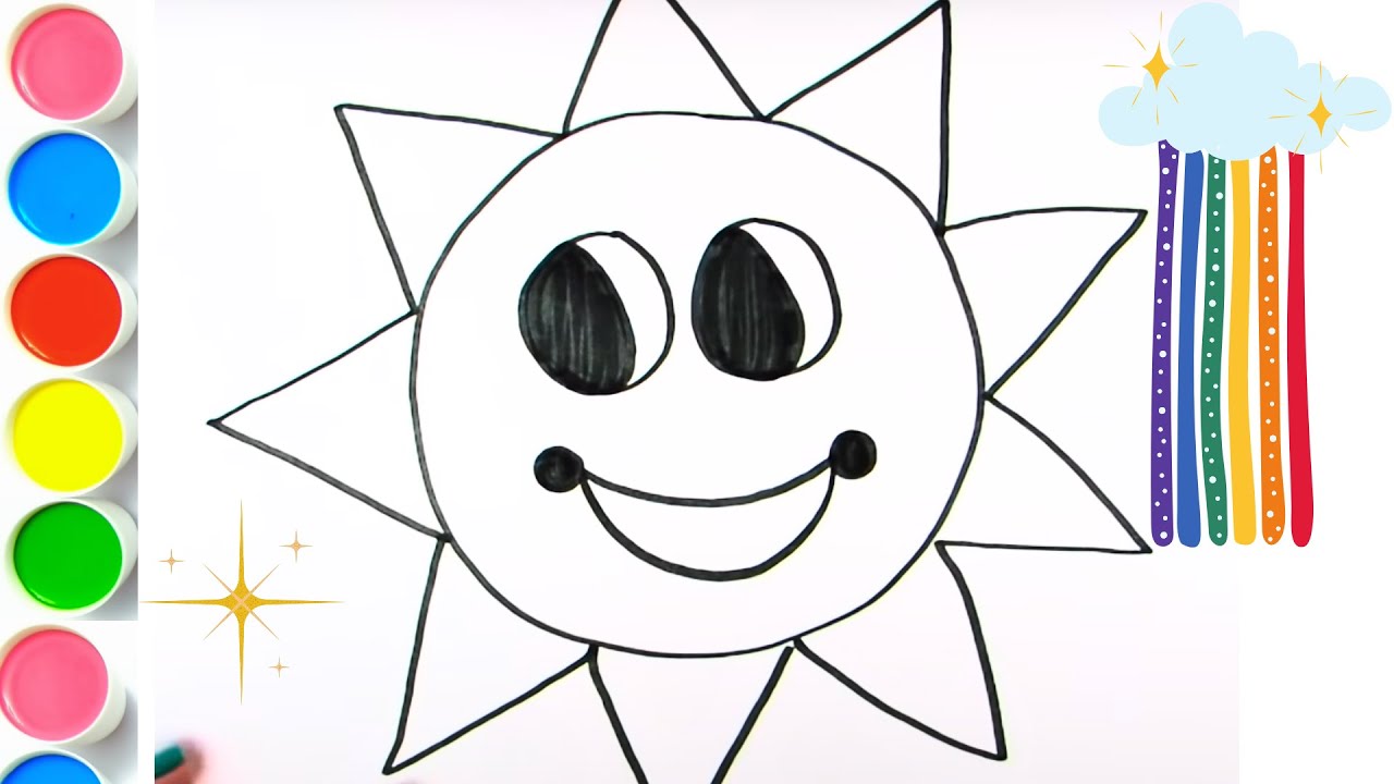 Learn to draw Mr. Sun | Teach Drawing for Kids and Toddlers Coloring ...