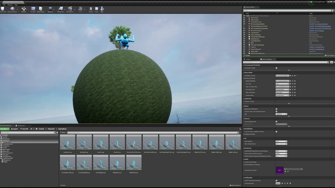 Unreal Engine 4 Directional Gravity Playing Around - YouTube
