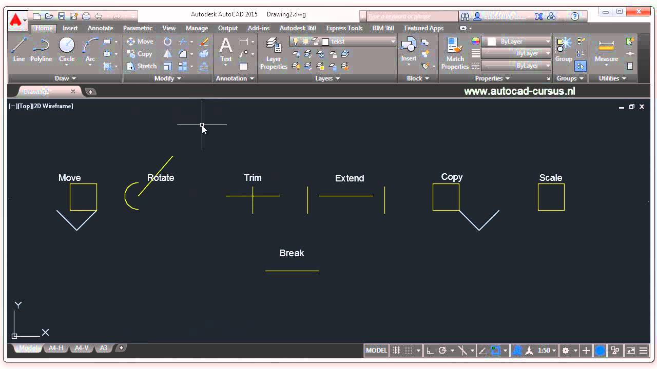 Nieuwe weergave commando's move rotate copy etc. AutoCAD 2015 - YouTube