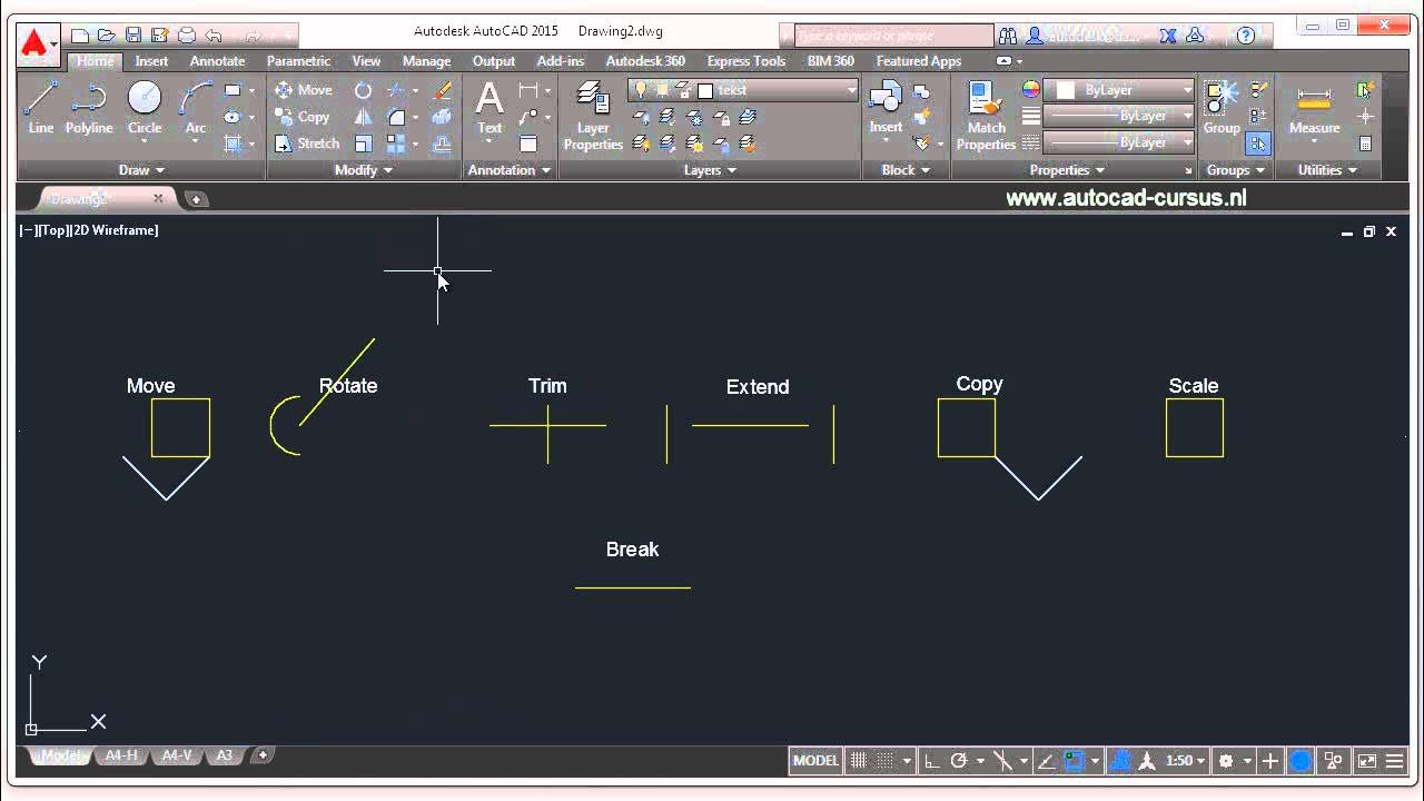 Nieuwe weergave commando's move rotate copy etc. AutoCAD 2015 - YouTube