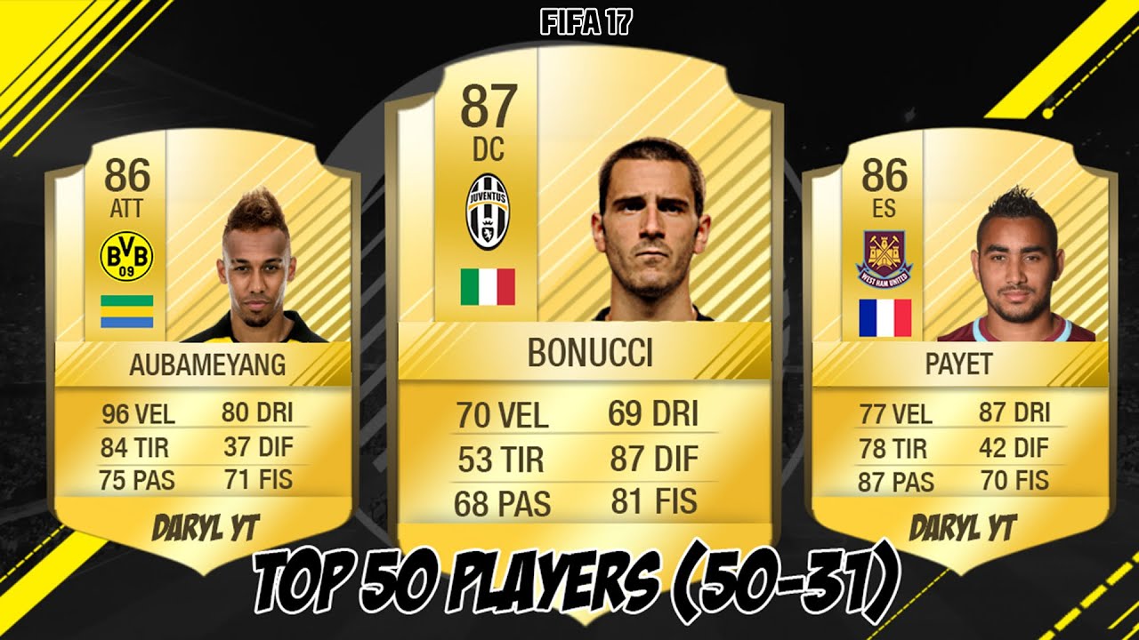 FIFA 17 - TOP 50 BEST PLAYERS (50-31) - OVERALL UFFICIALI !!! #01 - YouTube