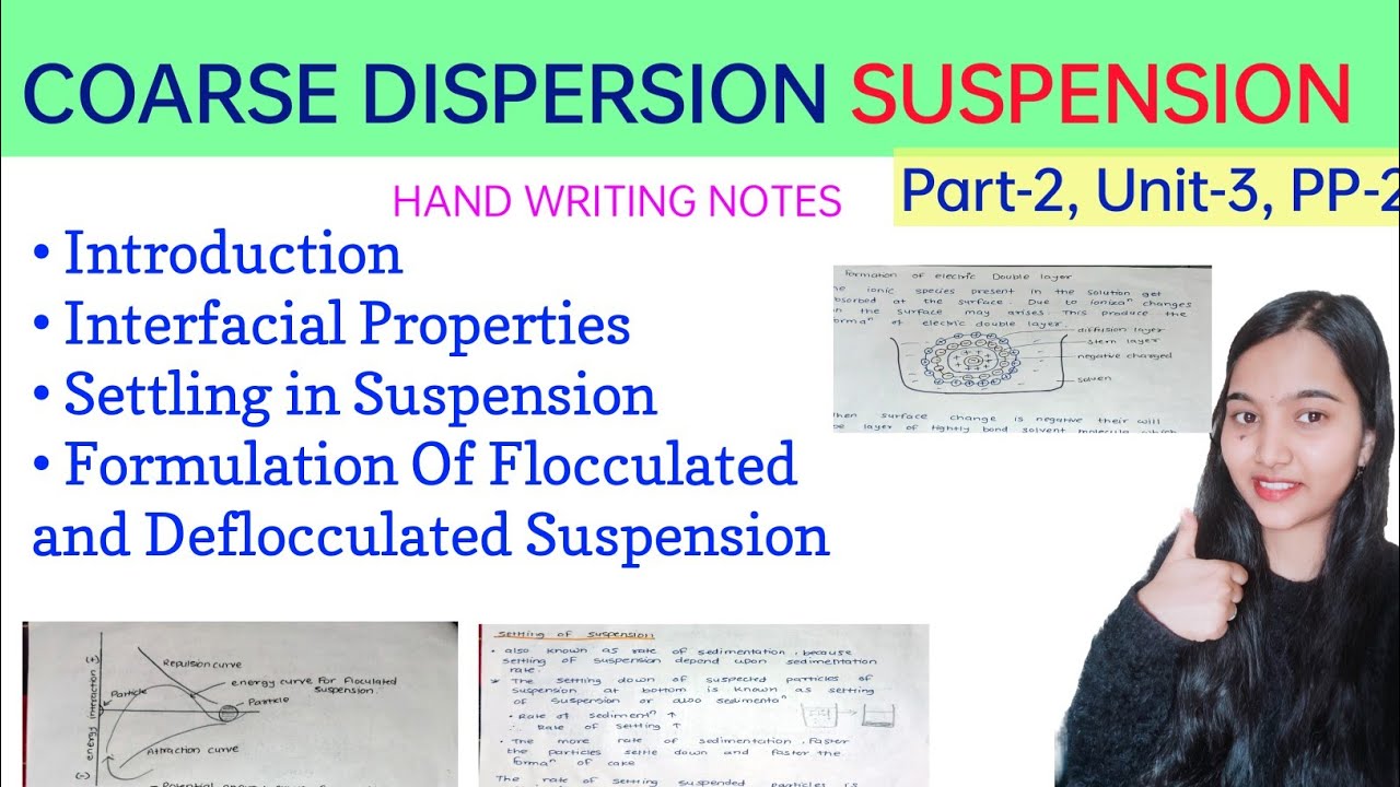 Suspension - Coarse dispersion || Part-1, Unit-3 || Physical ...