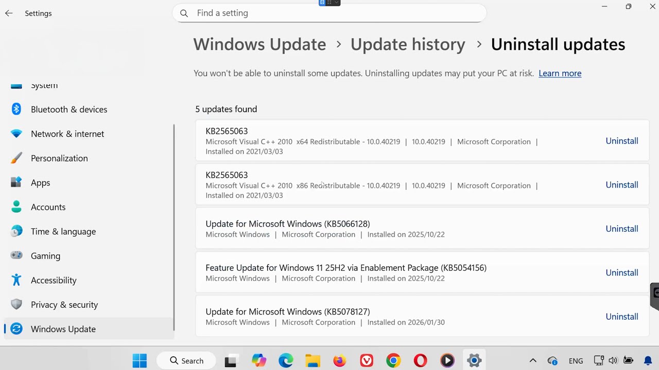 How To Uninstall Windows 11 Updates (2026) - YouTube