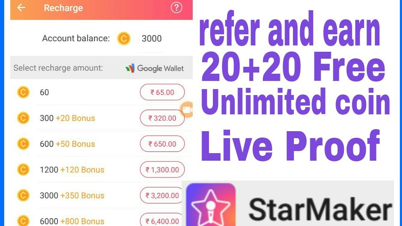 Starmaker app offer | Refer and earn | free Unlimited coin ||yt tricks ...