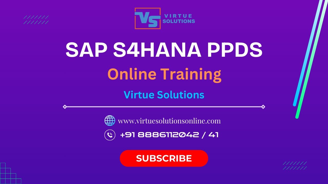 SAP S4HANA PPDS Online Training || Virtue Solutions || SAP PPDS ...