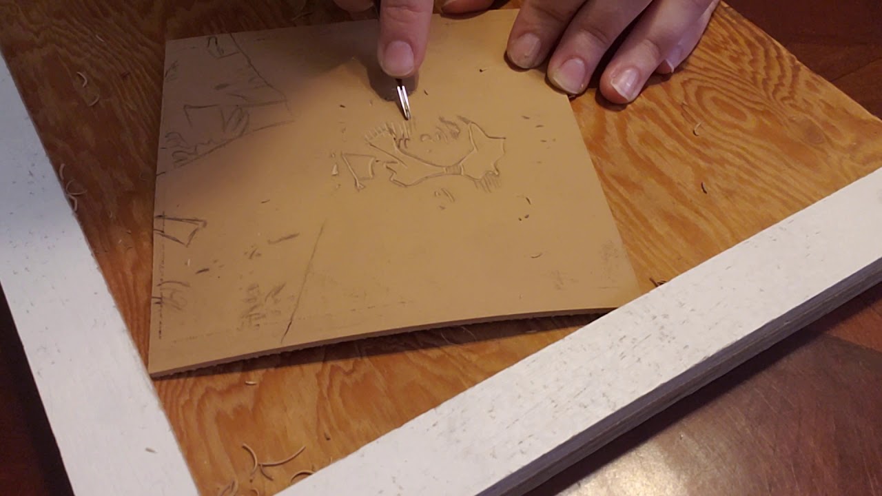 Cutting linoleum - YouTube