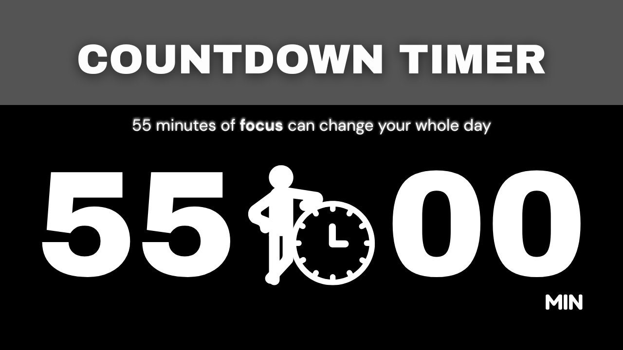 ⏰ 55-Minute Timer with Alarm | Countdown Timer for Study & Work - YouTube
