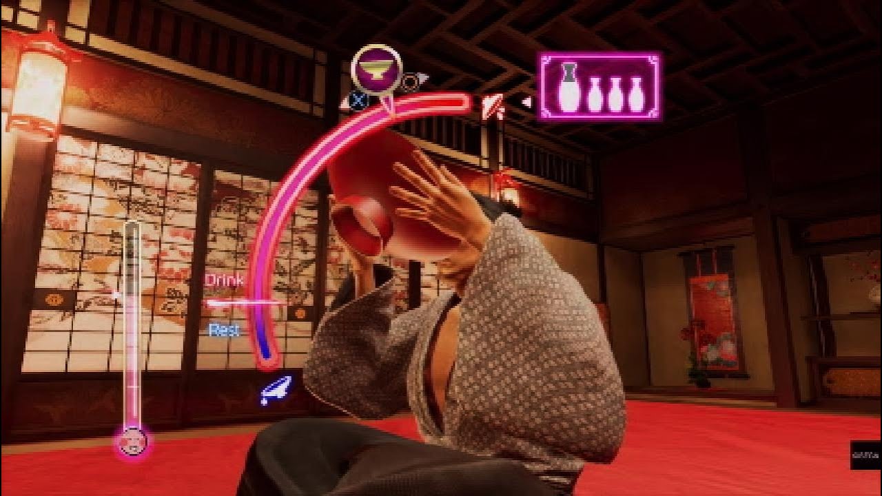Like A Dragon Ishin Sake Showdown Asura difficulty drinking Mini Game ...