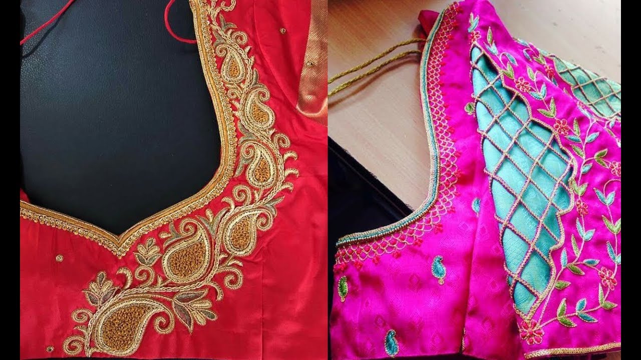 Simple Embroidery Work Blouse Design Patterns | Party Wear Blouse ...