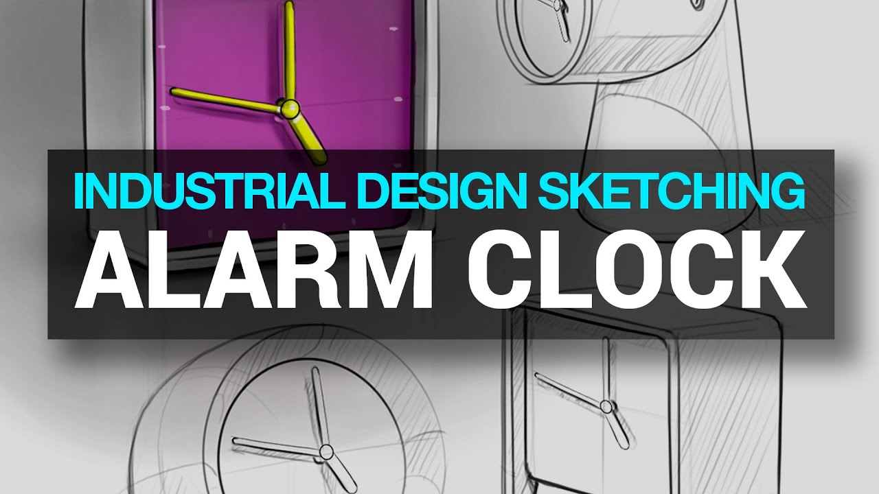 INDUSTRIAL & PRODUCT DESIGN SKETCHING : ep. 33 - DESK CLOCK (Timelapse ...