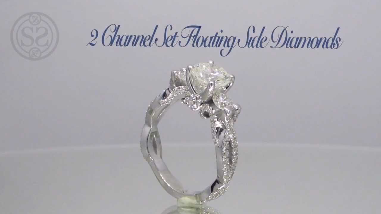 The Floating Diamond 3 Stone Engagement Ring - YouTube