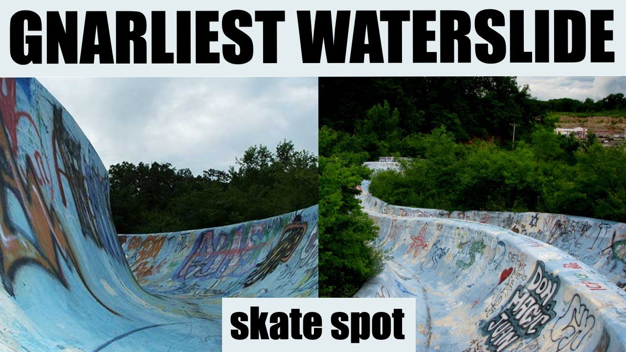 Old Skate Spots - Abandoned Gnarly Waterslide (Death Slide) - YouTube
