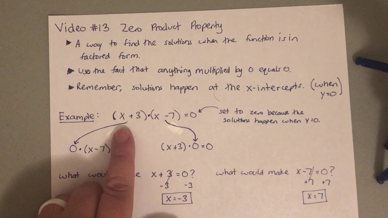 Video #13 Zero Product Property - YouTube