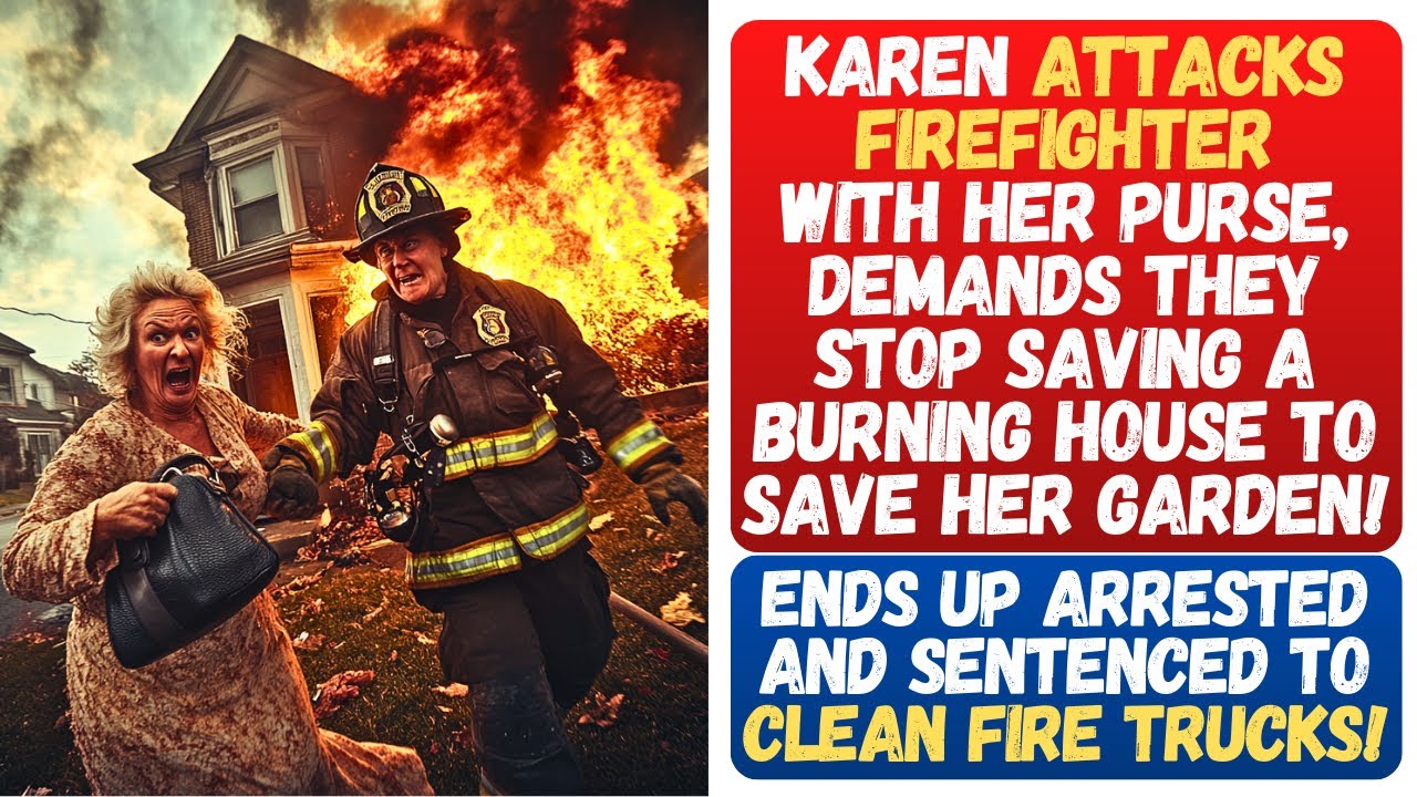 KAREN ATTACKS FIREFIGHTER FOR SAVING A BURNING HOUSE! GETS ARRESTED ...