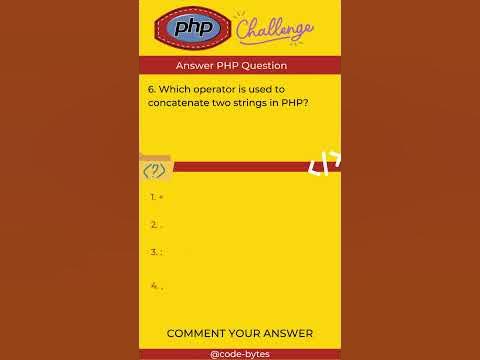 Which operator is used to concatenate two strings in PHP? #shorts #php #scripting #shorts - YouTube
