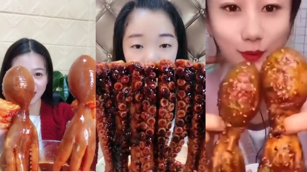 ASMR EATING SPICY OCTOPUS SEAFOOD MUKBANG COMPILATION PART 2 🐙🌶 - YouTube