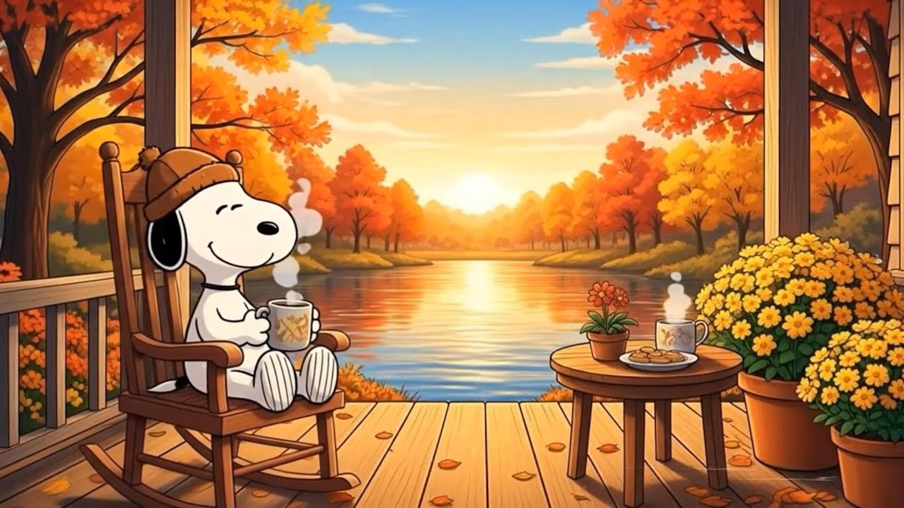 Snoopy at Sunset 🍂 | Chill Lofi Music for Focus & Calm Evenings 🌿 - YouTube