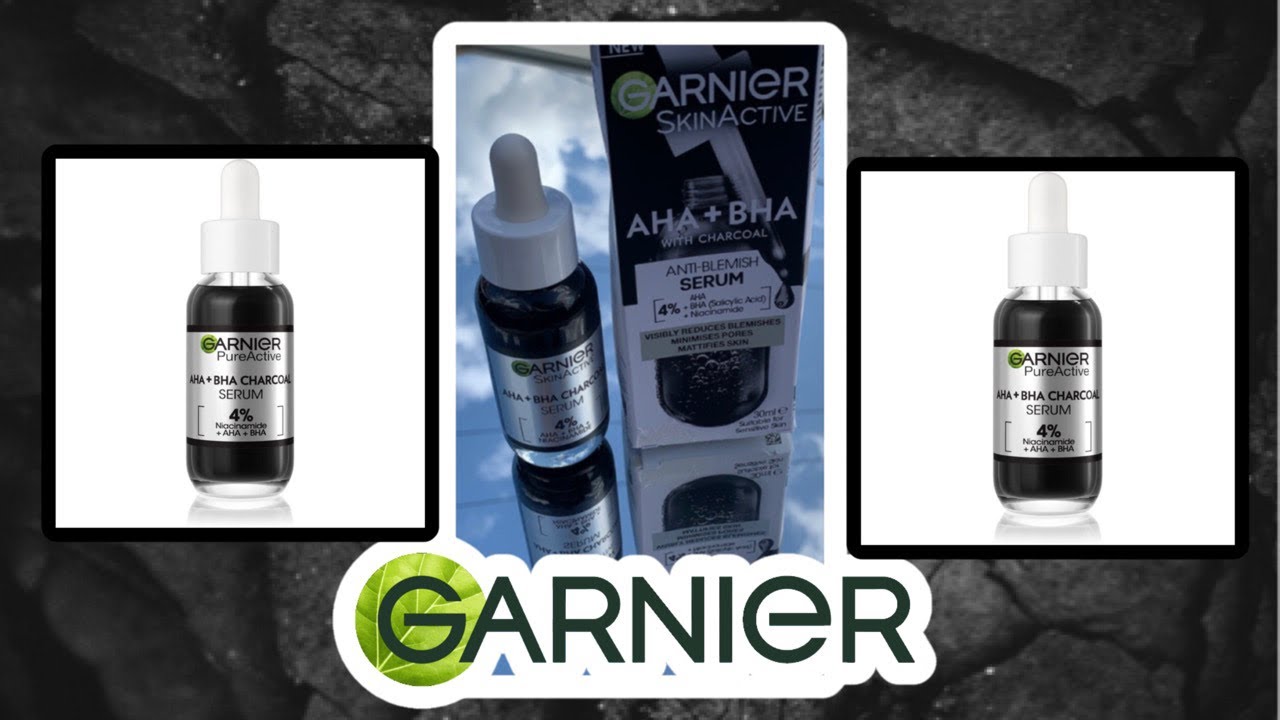 Unboxing & Reviewing The NEW Garnier SkinActive AHA + BHA with Charcoal ...