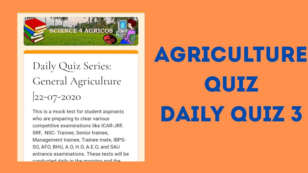 Agriculture Competitive Exam Preparation | Daily Quiz 3| Free Quiz ...