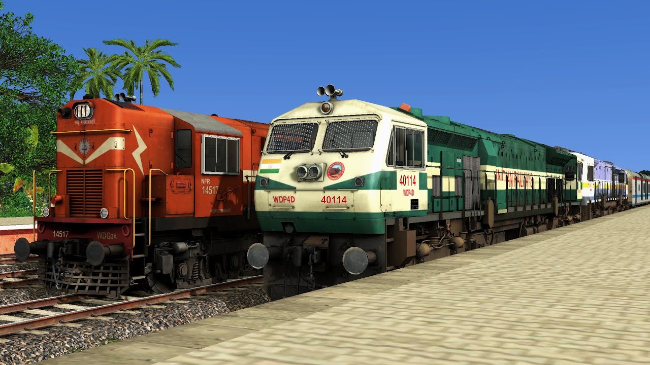 Goc Green WDP4D 40114 With Rajdhani Express Departs With NEW LOUD ...