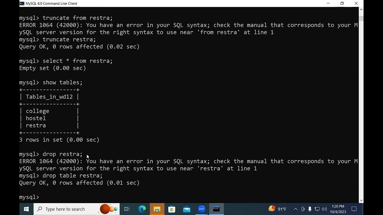 alter table command introduction with example Part 2 - YouTube